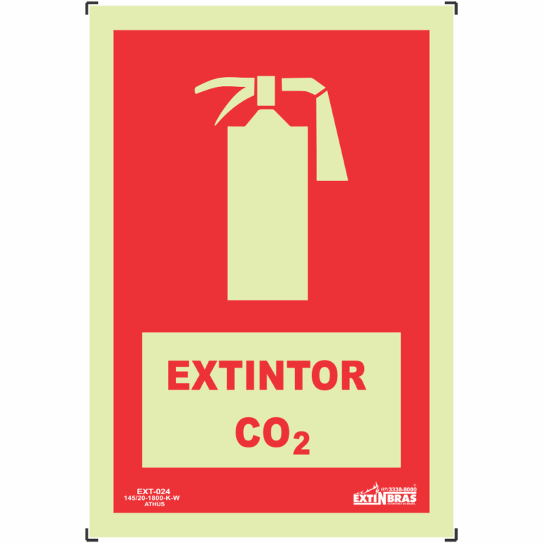 PLACA FOTOLUMINESCENTE EXTINTOR CO2 – Extinbras